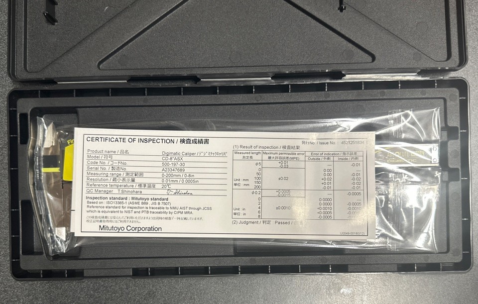 Mitutoyo 500-197-30 Electronic Digital Caliper AOS Absolute Scale ...