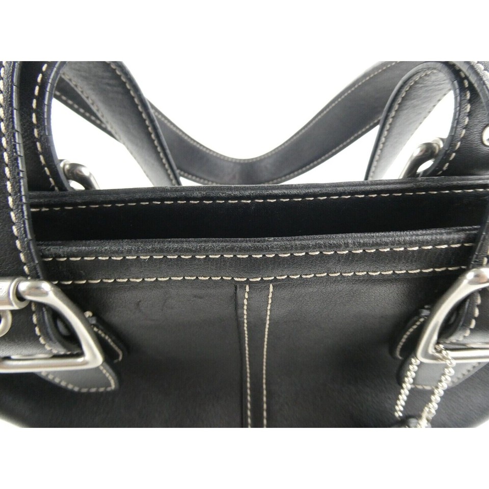 Coach Black Leather Tote Shoulder Bag 9572 | eBay
