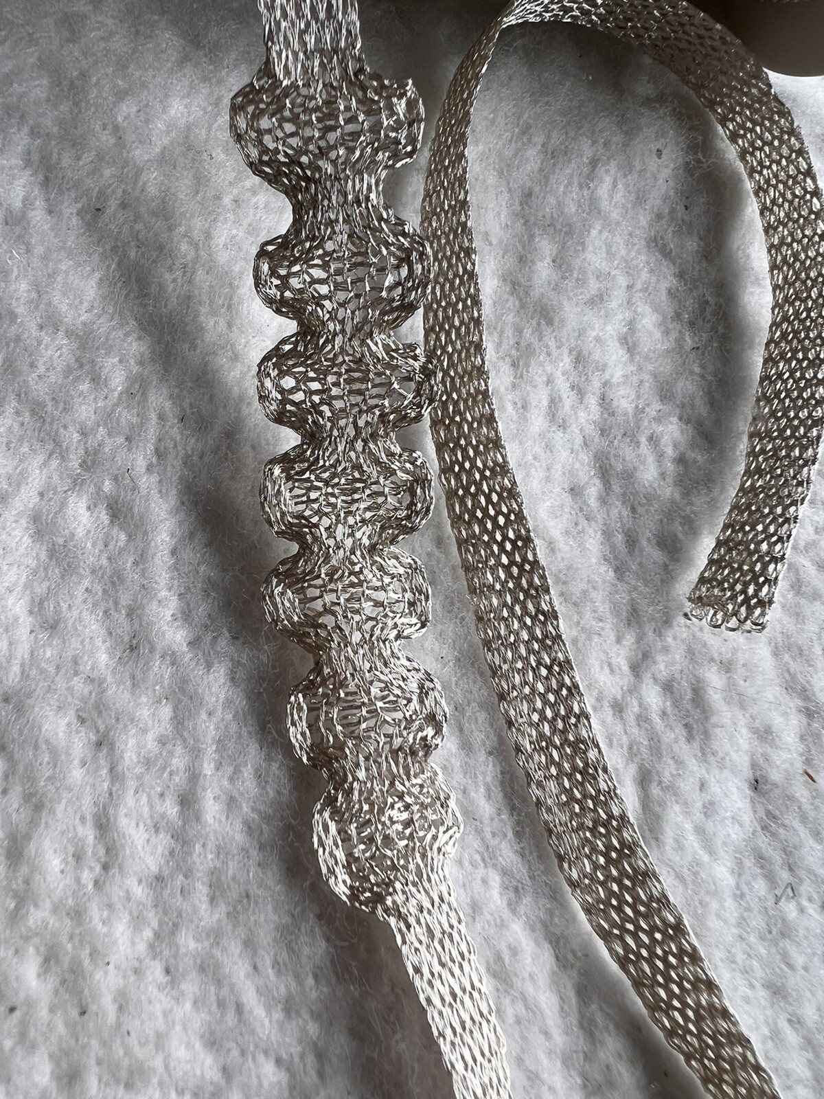 1 Metre Tubular Italian Wire Mesh Ribbon Silver 8mm Wide Jewellery ...