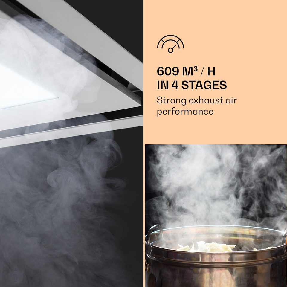 Cooker Hood 90cm Angled Kitchen Extractor Fan Chimney Stainless Steel ...