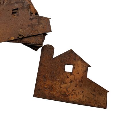 Primitive Rusty Metal Tin Barn 4 1/2" Cutouts Cutout Farmhouse Farm ...