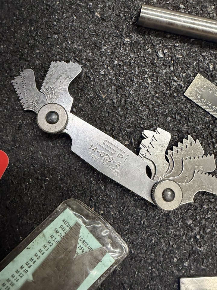 Lot of Machinist Tools,Protractor, Screw Pitch, Center Gauge, Ruler SPI ...
