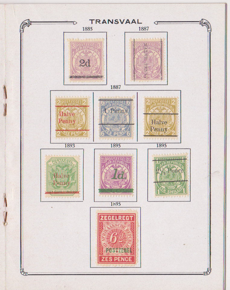 Transvaal Mostly Unused Collection of 19th Century Issues Hingrd in ...