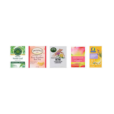 HERBAL/DECAF Tea Bag Sampler Assortment 21-ct Variety Pack of Unique ...