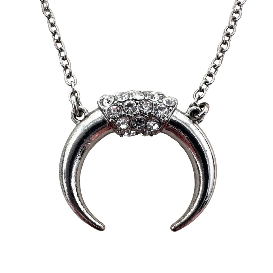 Banana Republic Inverted Crescent Moon Rhinestone Pendant Necklace | eBay