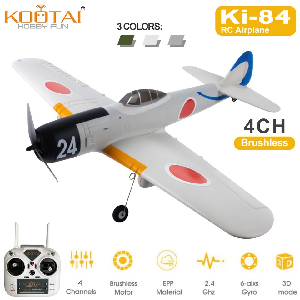 KOOTAI HOBBY FUN Ki-84 RC AirPlane 2.4G 6-axis Gyro EPP 690mm Aircraft ...