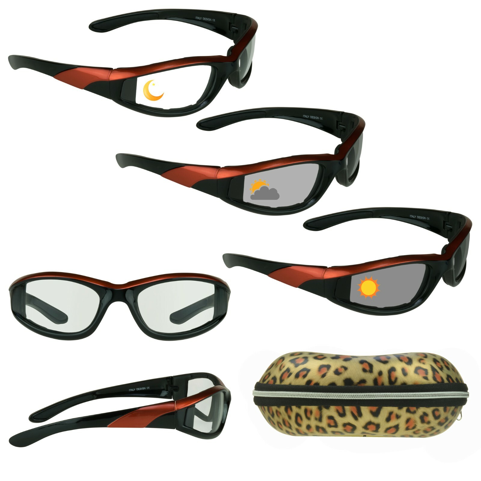 Womens Transitional Motorcycle Riding Sunglasses Photochromic Day Night ...