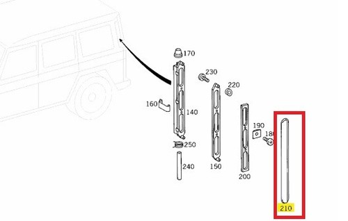 Mercedes W463 W460 W461 rear side vent covering A4636900179 genuine ...