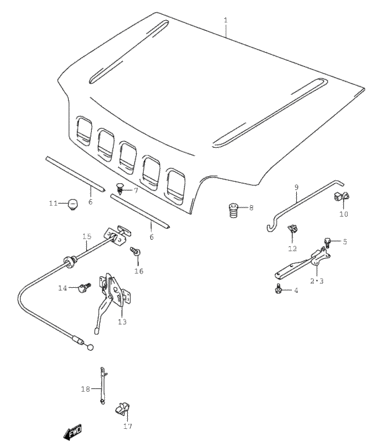 NEW Genuine Suzuki JIMNY BONNET HOOD RELEASE CABLE Latch Handle 82160 ...