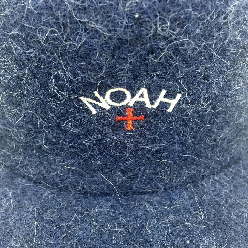NWT Noah NY Men's Navy Blue Core Logo Embroidered Mohair Wool Hat Cap ...