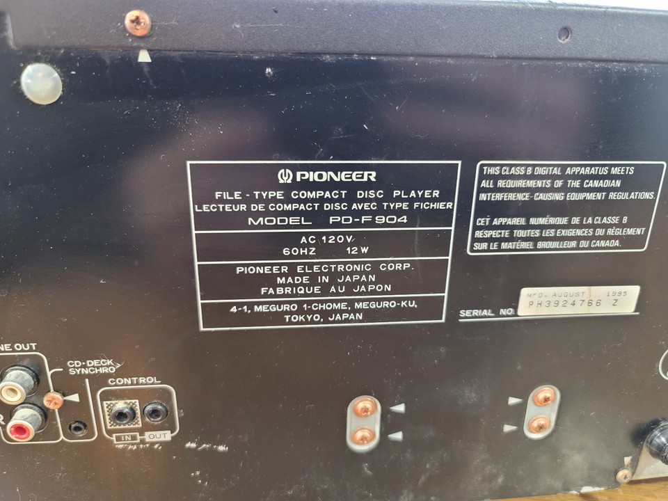 Pioneer PD-F904 100 Disc CD File Compact Disc Player Changer Jukebox No ...