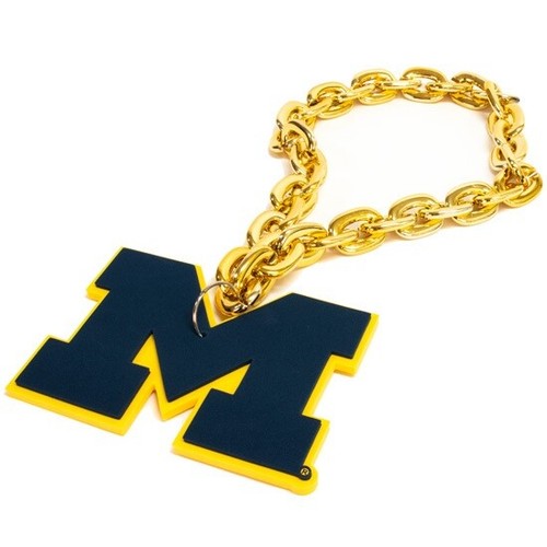 Michigan Wolverines NCAA Touchdown Fan Chain 10 Inch 3D Foam Necklace ...