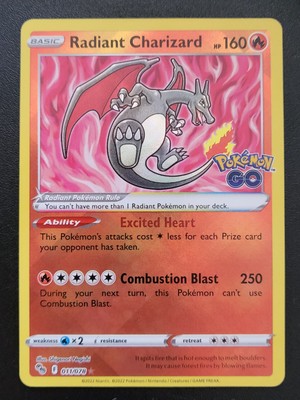 Radiant Charizard 011/078 - Pokémon GO TCG - Ultra Rare - Pack Fresh | eBay