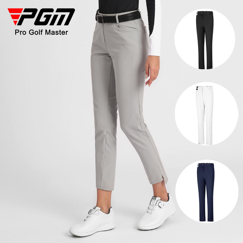 PGM Women Slim Golf Cropped Pants Lady Warm Windproof Trouser Split ...