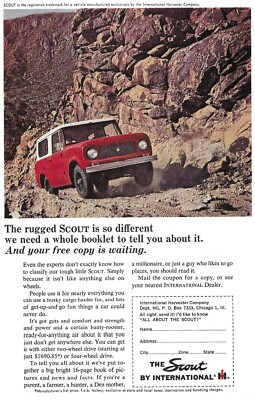 1964 International Harvester Scout Vintage Color Print Ad Automobile | eBay