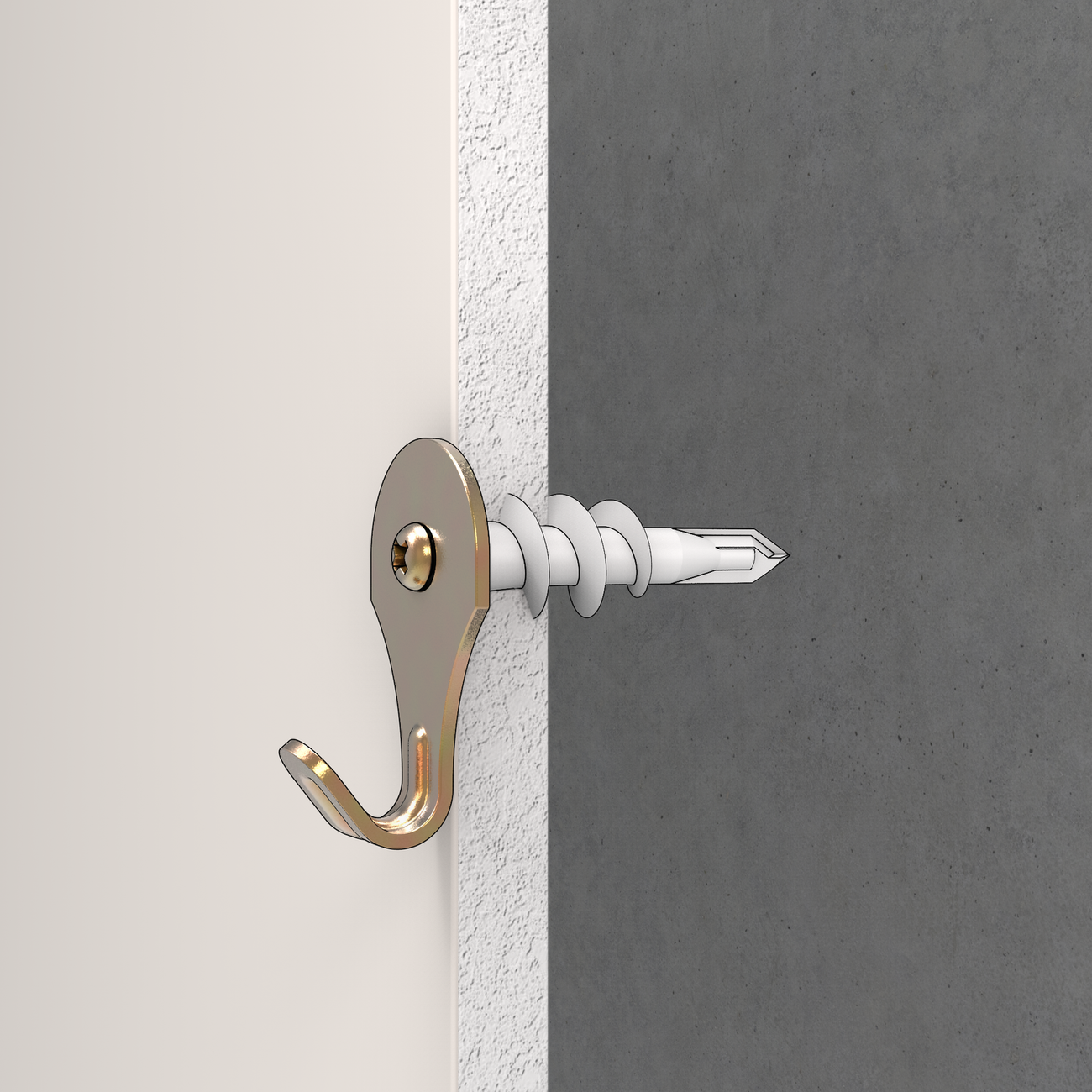 Ramset Mini Nylon Wallmate Plasterboard Anchor With Screw and Hook - 4 Pack for sale online | eBay