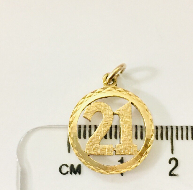 VINTAGE 9ct Gold 21st Birthday Pendant/Charm Keepsake… - Gem