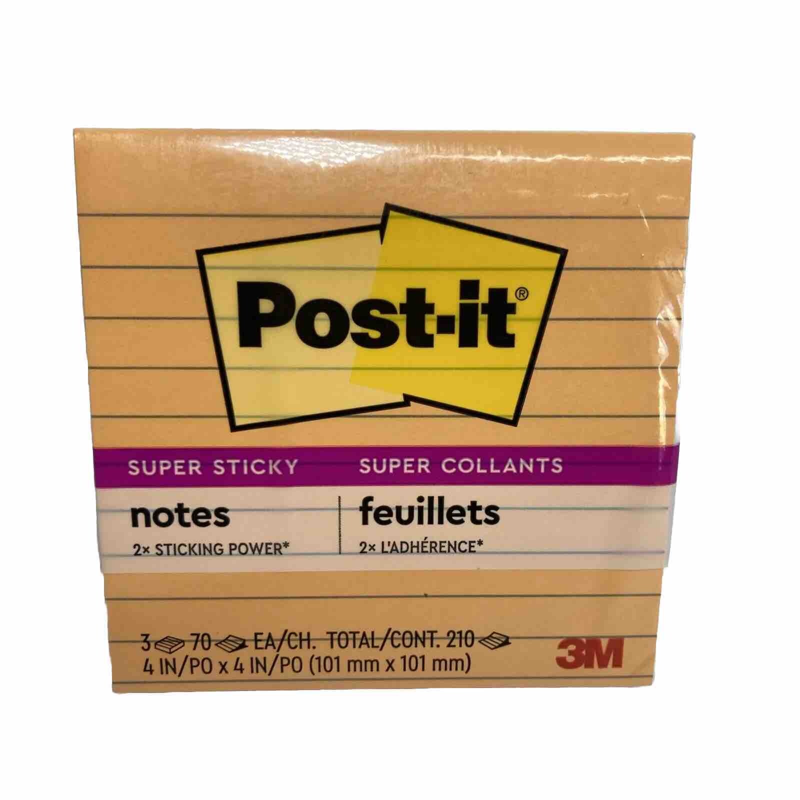 Post-it Super Sticky Notes 3 Bright Colors Lined 3 -70 Each 210 Count ...