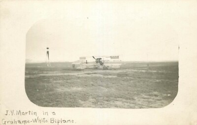 Real Photo Postcard J V Martin in a Grahame-White Biplane - circa 1911 ...