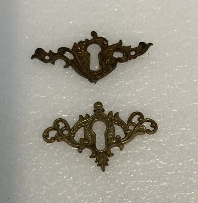 2 Antique vintage Brass Keyhole Escutcheons Key Hole Covers | eBay