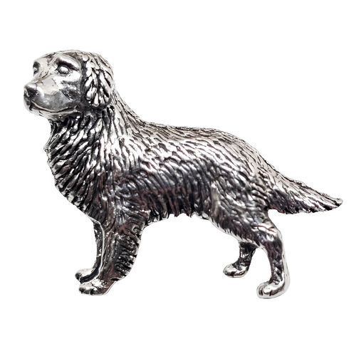 Golden Retriever Pin Badge Brooch Pewter Family Pet Happy Dog Badge By ...