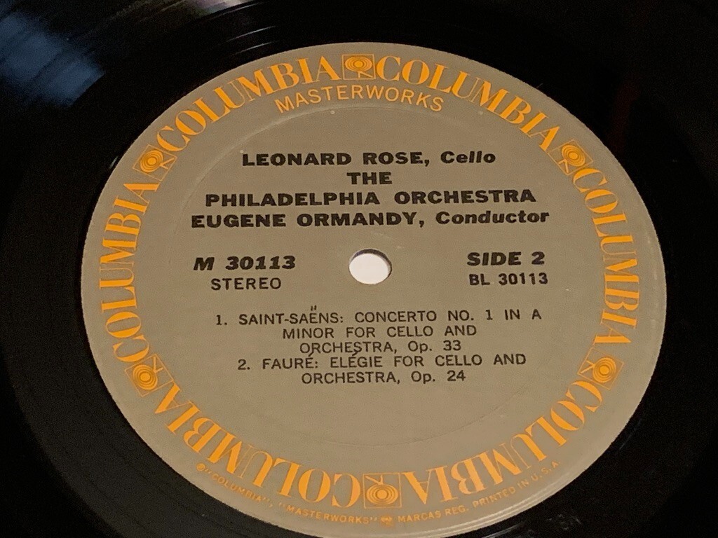 SAINT-SAENS NM- Leonard Rose ORMANDY Lalo FAURE Philadelphia Orchestra album | eBay
