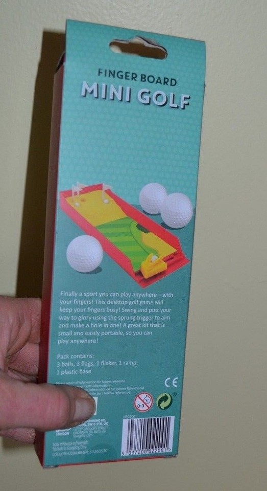 Finger Board Games -Mini Golf - Desktop Game - Portable Play NIB Ages 5 ...
