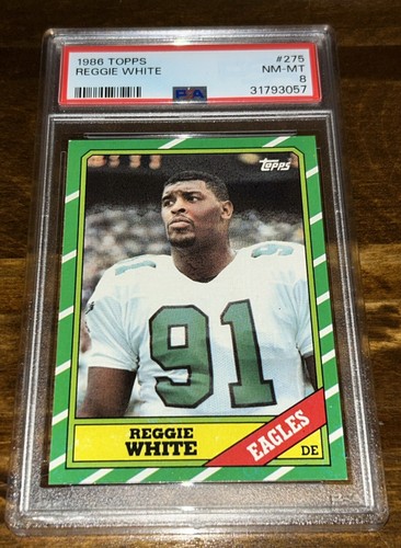 1986 Topps Reggie White 275 CENTERED Rookie HIGH END PSA 8 ++++ Eagles ...