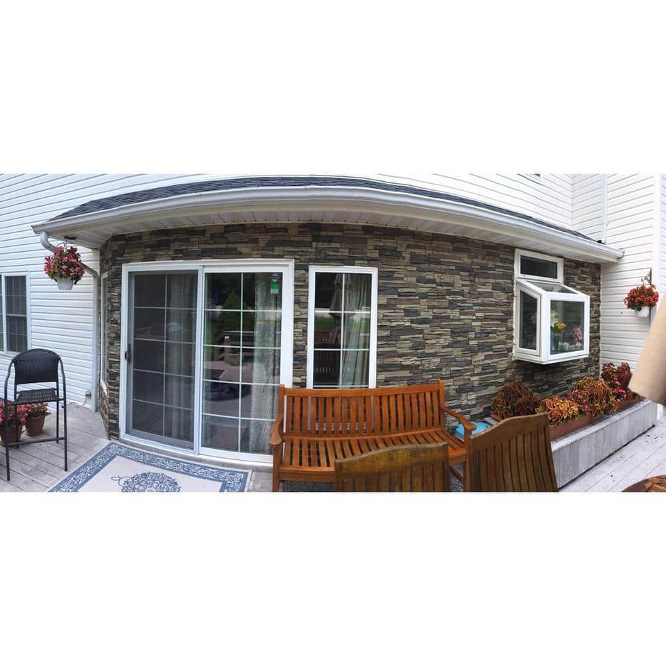 Tritan Bp Faux Stone Siding 24.75"Hx48.75"Wx1.75"D Finished In Nature ...