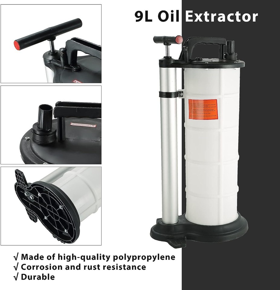 9L Fluid Extractor Manual Oil Changer Vacuum Oil Change Extractor Hand ...