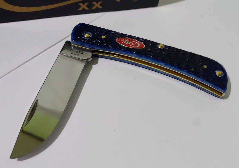 NAVY CASE XX USA RED SHIELD HUNTING POCKET KNIFE SODBUSTER SOD BUSTER U ...