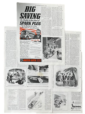 5 1930's cartoon panels by cartoonist Roland Coe - sledding, zoo ...