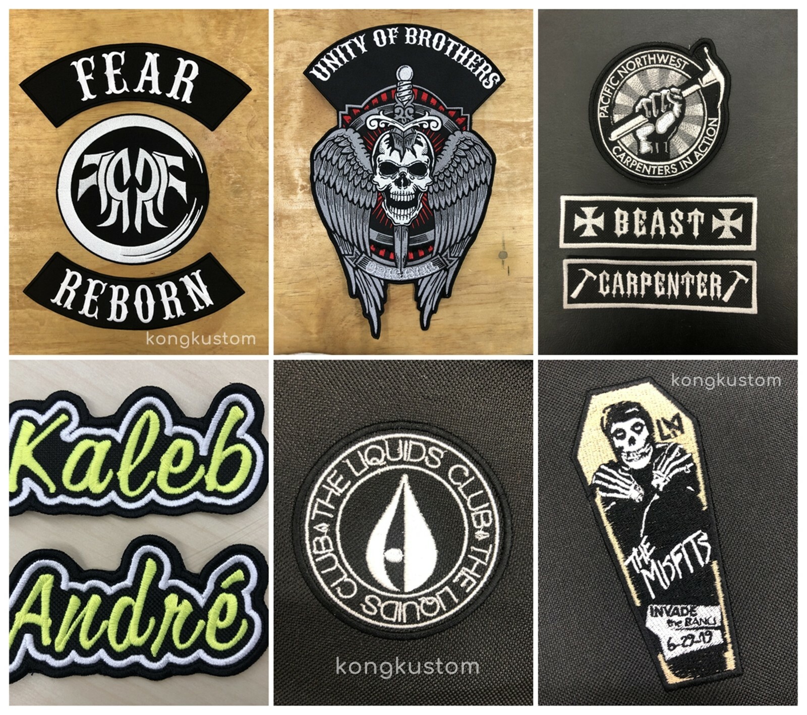 Maßgeschneidert bestickt oben und unten Wippe Band Patch Biker MC ...