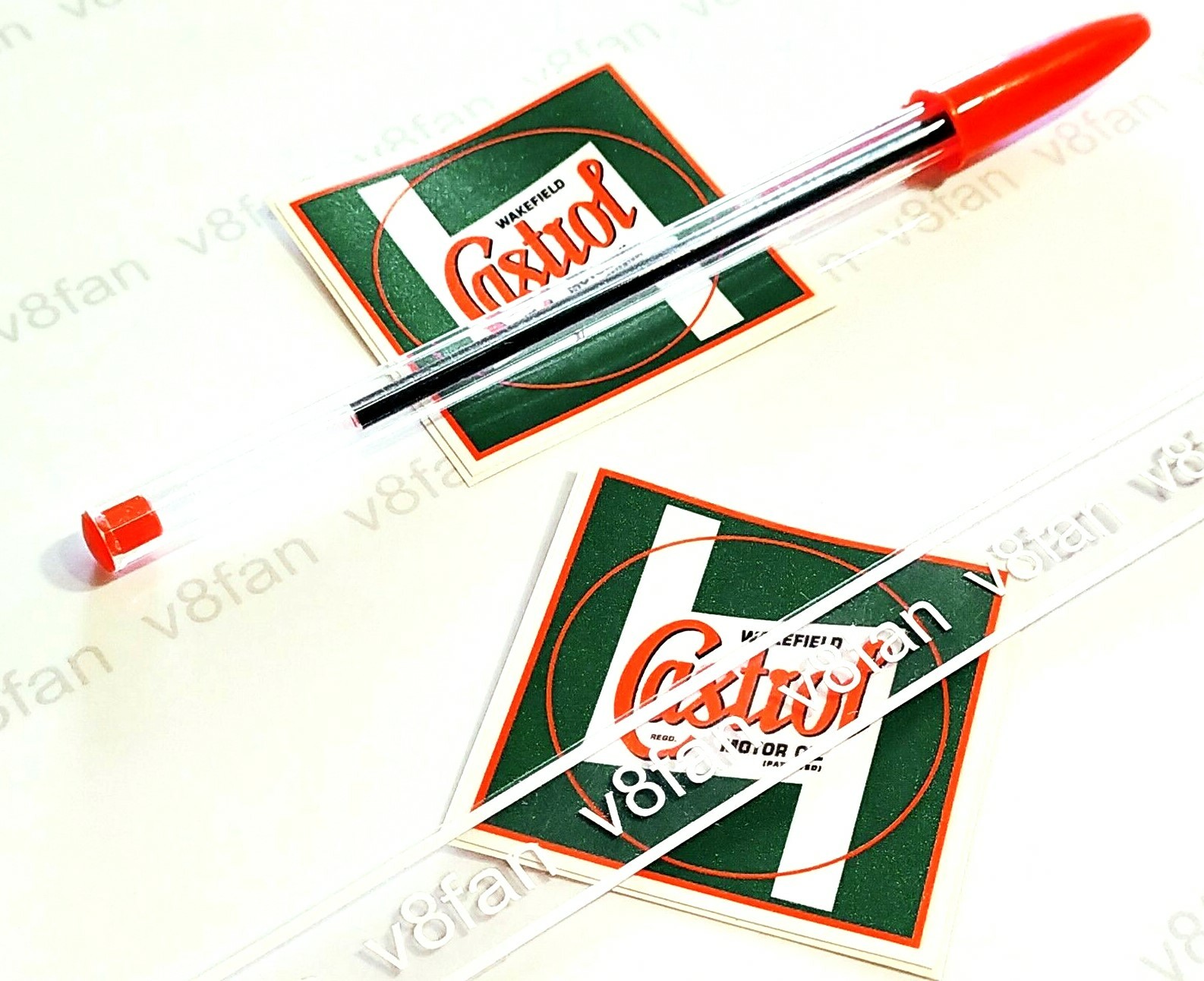 #27A TWO CASTROL oil stickers decals vintage retro classic hot-rod ...