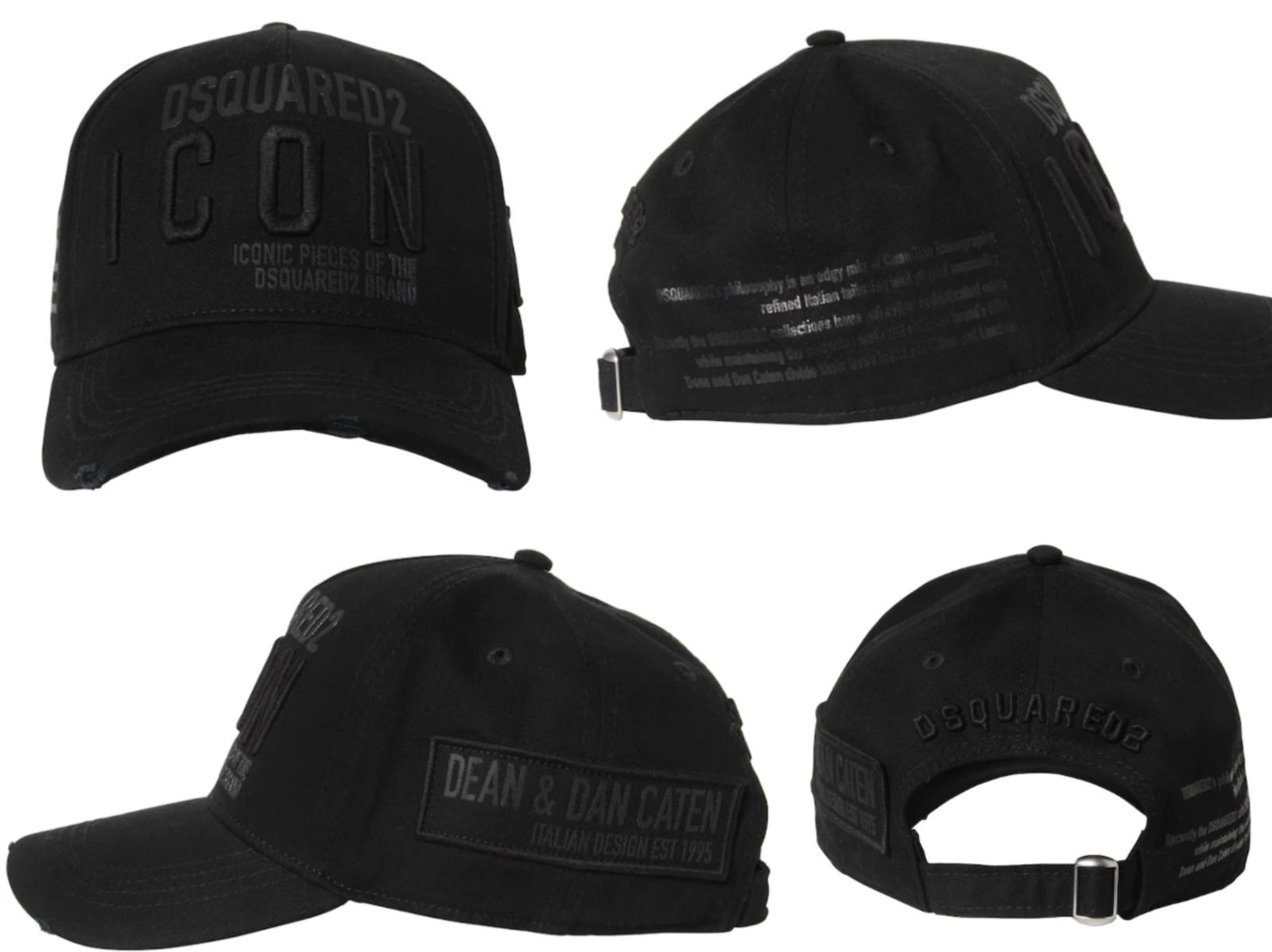 Dsquared2 Icon Baseball Cap Cult Hat Headwear Black | eBay