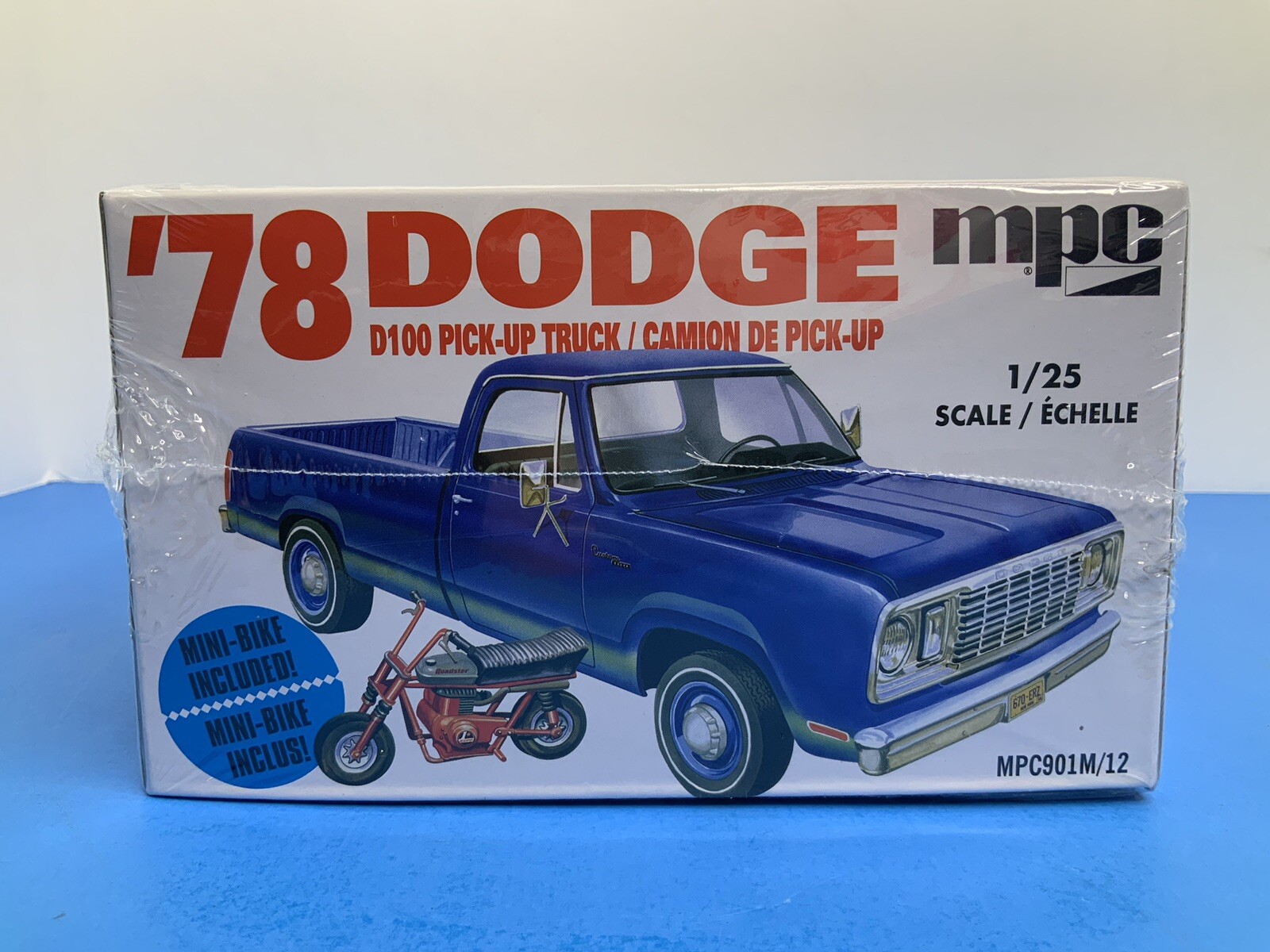 MPC 78 Dodge D100 Pick-Up Truck w/ Mini Bike 1978 1:25 Model Kit ...