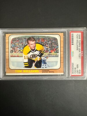 1966 Topps USA Test Tom Williams #38 NM-Mint Psa 8 (oc) Boston Bruins ...