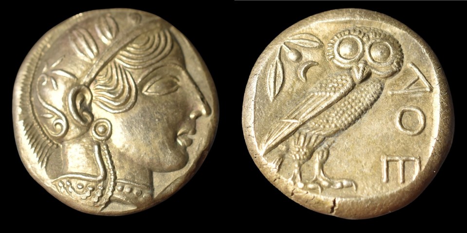 Athenian Owl, Classical Depiction 440-420 BC Hand-Struck AR Greek ...