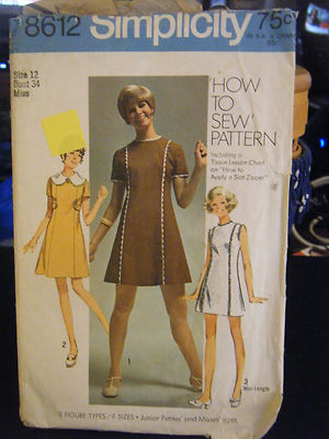 Simplicity 8612 Misses Dress in 2 Lengths Pattern - Size 12 Bust 34 | eBay