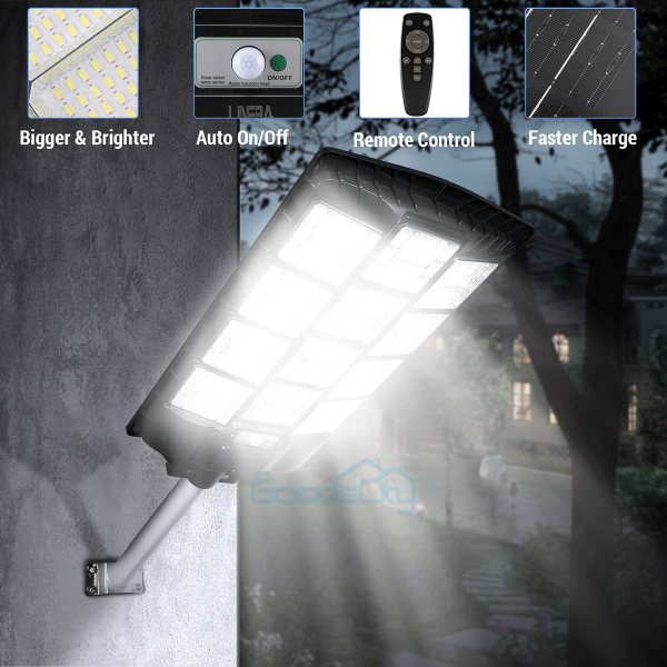 8700W Commercial LED Solar Street Lights Outdoor Dusk to Dawn Solar ...