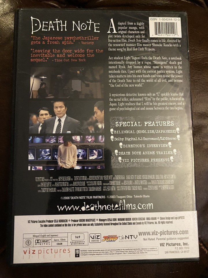 Death Note (DVD, 2008) 896911001126| eBay