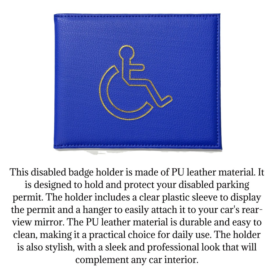 PU Leather Disabled Badge Holder - Parking Permit Hologram Display ...