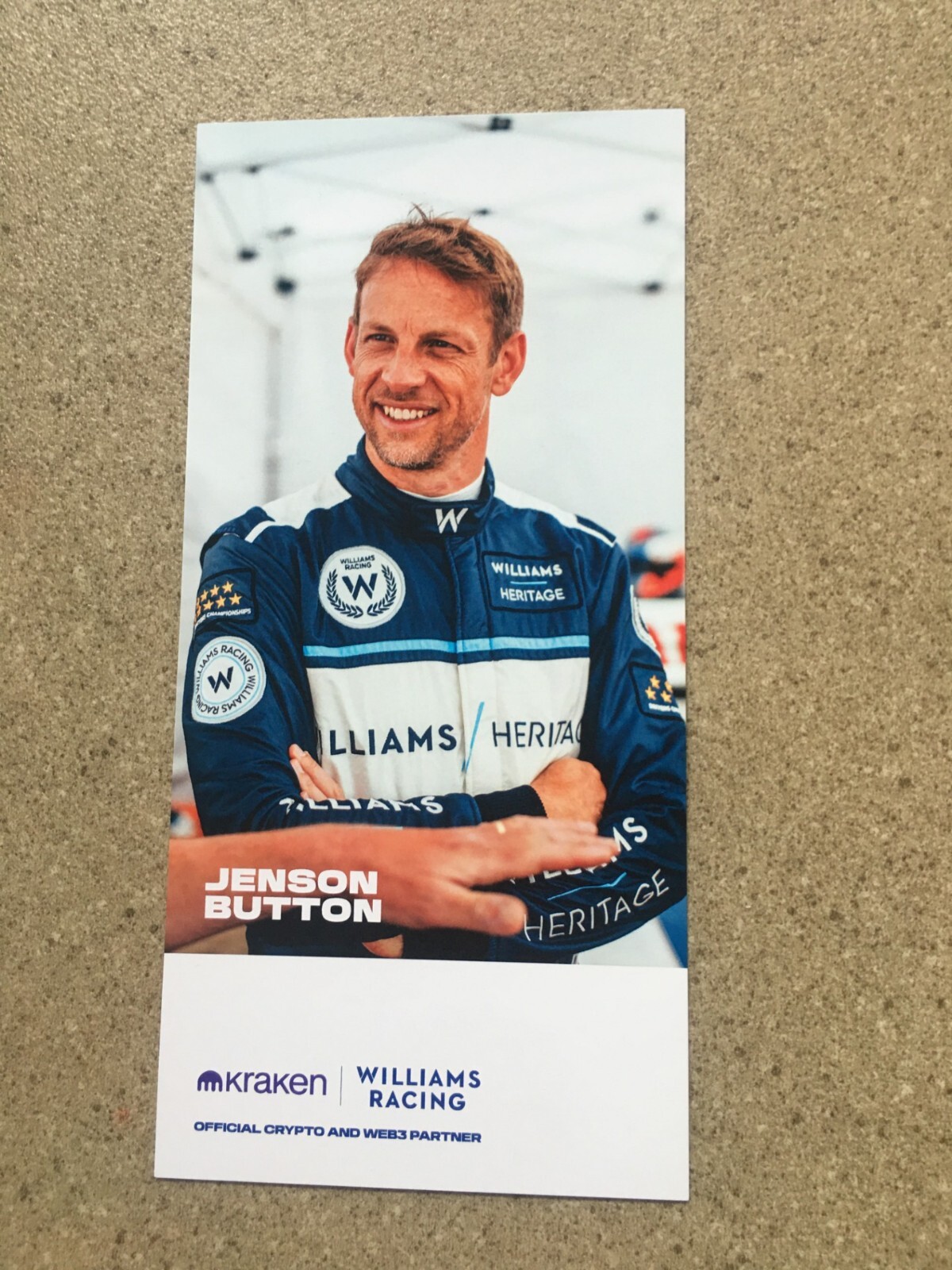WILLIAMS F1 TEAM JENSON BUTTON KRAKEN OFFICIAL SPONSERSHIP DRIVER CARD ...