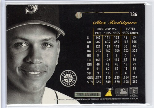 Alex Rodriguez 1996 PInnacle Aficionado ARTIST'S PROOF Parallel Card ...