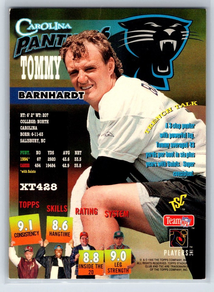1995 Topps Stadium Club Tommy Barnhardt Diffraction Parallel Panthers # ...