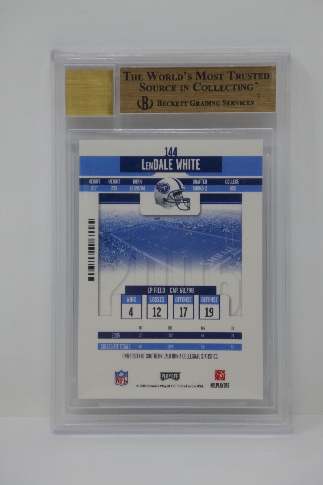 2006 Playoff Contenders #144 LenDale White Rookie AU Rookie Beckett 9.5 ...