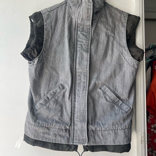 Benetton Italy XS vintage 80’s Gray Denim Vest with Fleece | eBay