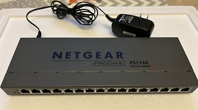 Netgear ProSafe Plus FS116E 16 Port 10/100 Fast Ethernet Switch with AC ...