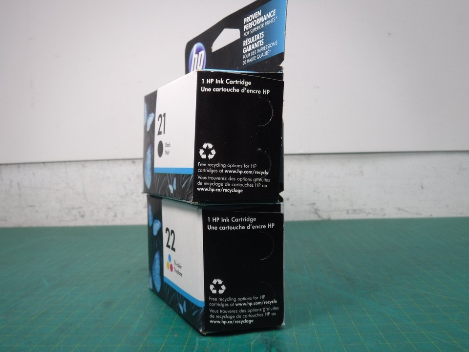 Genuine HP 21 Black & 22 Tri-Color Ink Cartridges C9352AN C9351AN | eBay