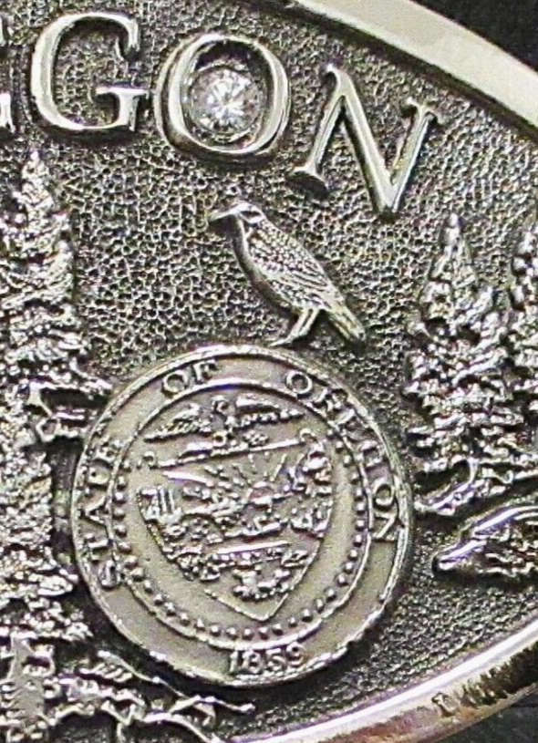 OREGON OR State Great Seal Belt Buckle 1982 Frieberg Beaver Meadowlark ...